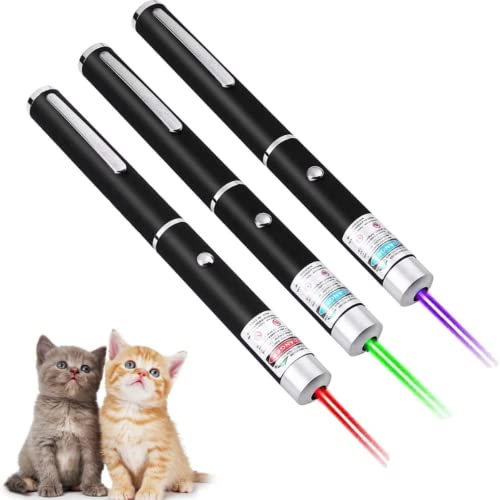 WNZQK Laser Pointer for Cats Dogs Pet Interactive Toys Laser Presentation Remotes Red Green Purple Light Laser Pointer for Cats Chargeable (1 PCS Pack Green Light, USB Rechargeable)
