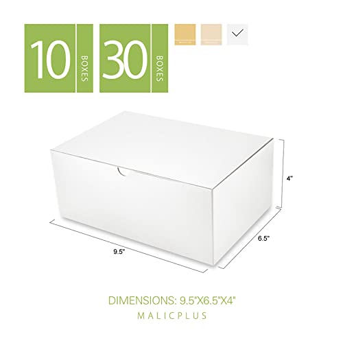 MALICPLUS 10 Gift Boxes 9.5x6.5x4 Inches Gift Boxes with Lids Boxes for Gifts Bridesmaid Proposal Boxes, White Gift Boxes Bulk for Light Weight Gifts, Crafting, Grass Texture White