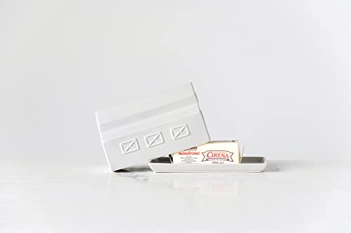 Creative Co-Op Matte Stoneware Barn Butter Dish Food Storage, 1 Pack, White