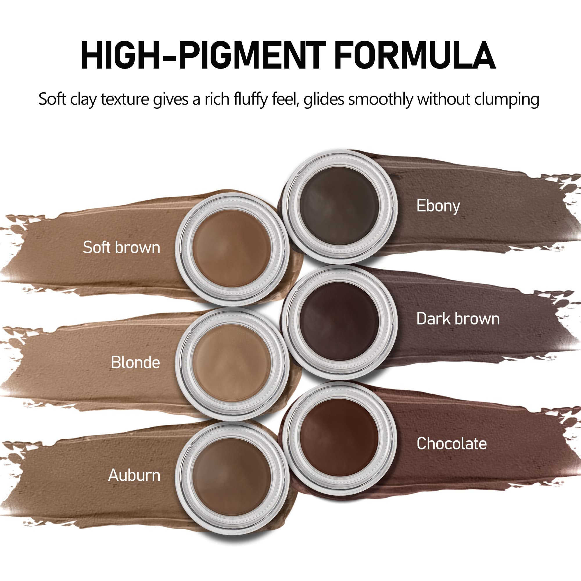 Eyebrow Stamp and Eyebrow Stencil kit, Brows Stamp with 20Pc Brow Stencils, Long Lasting and Waterproof Eye Brow Pomade Makeup (Auburn)