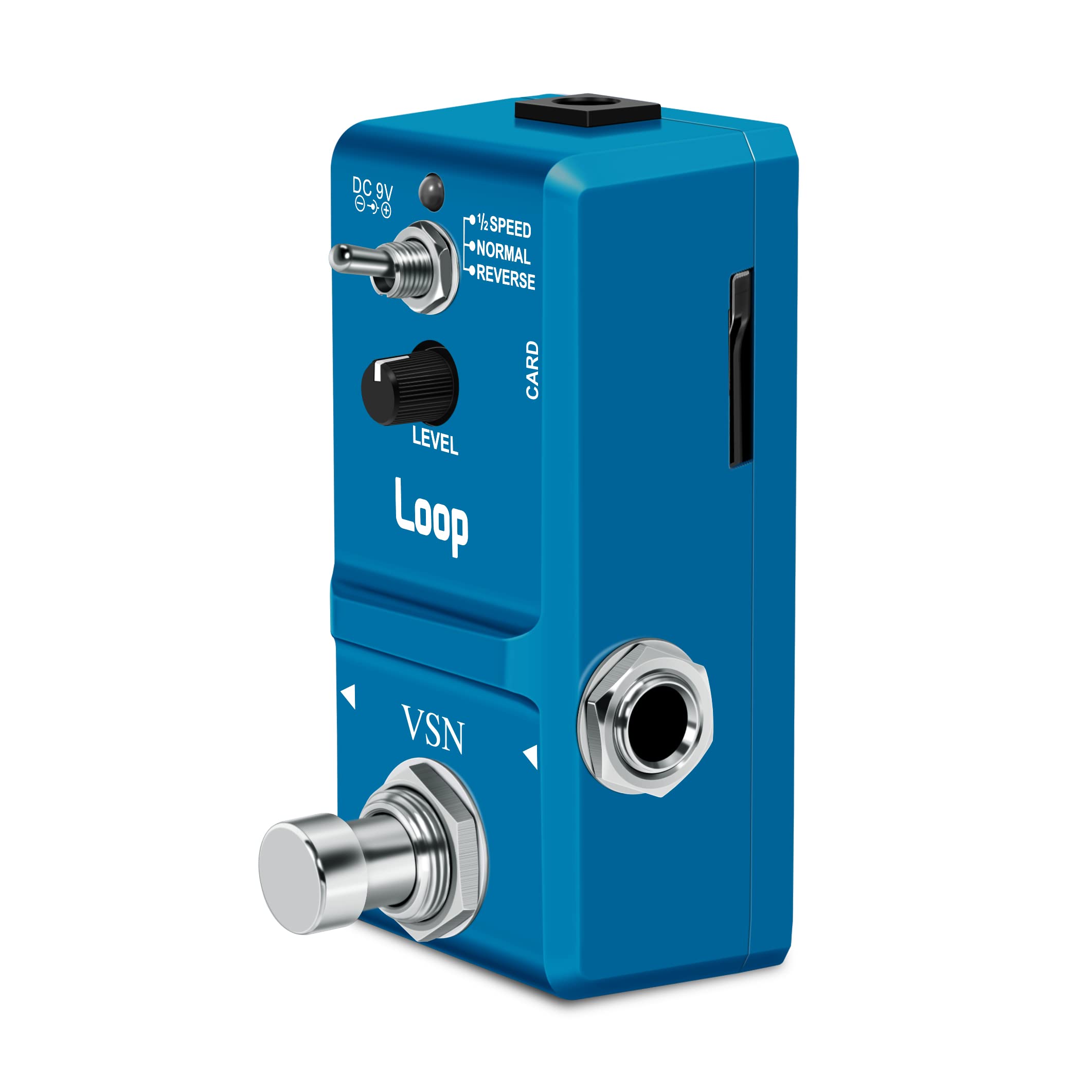 VSN Looper Pedal Electric Guitar Effect Looping Record for 10 Minutes and Mini Size Loops 3 Mode TF Card Transmission Port