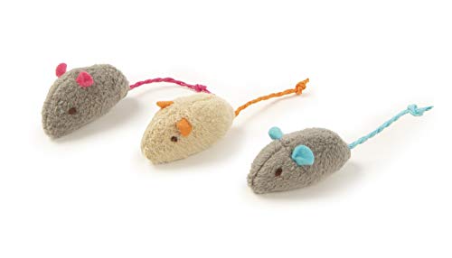 SmartyKat (3 Count) Skitter Critters Catnip Cat Toys - Gray/Cream, 3 Count