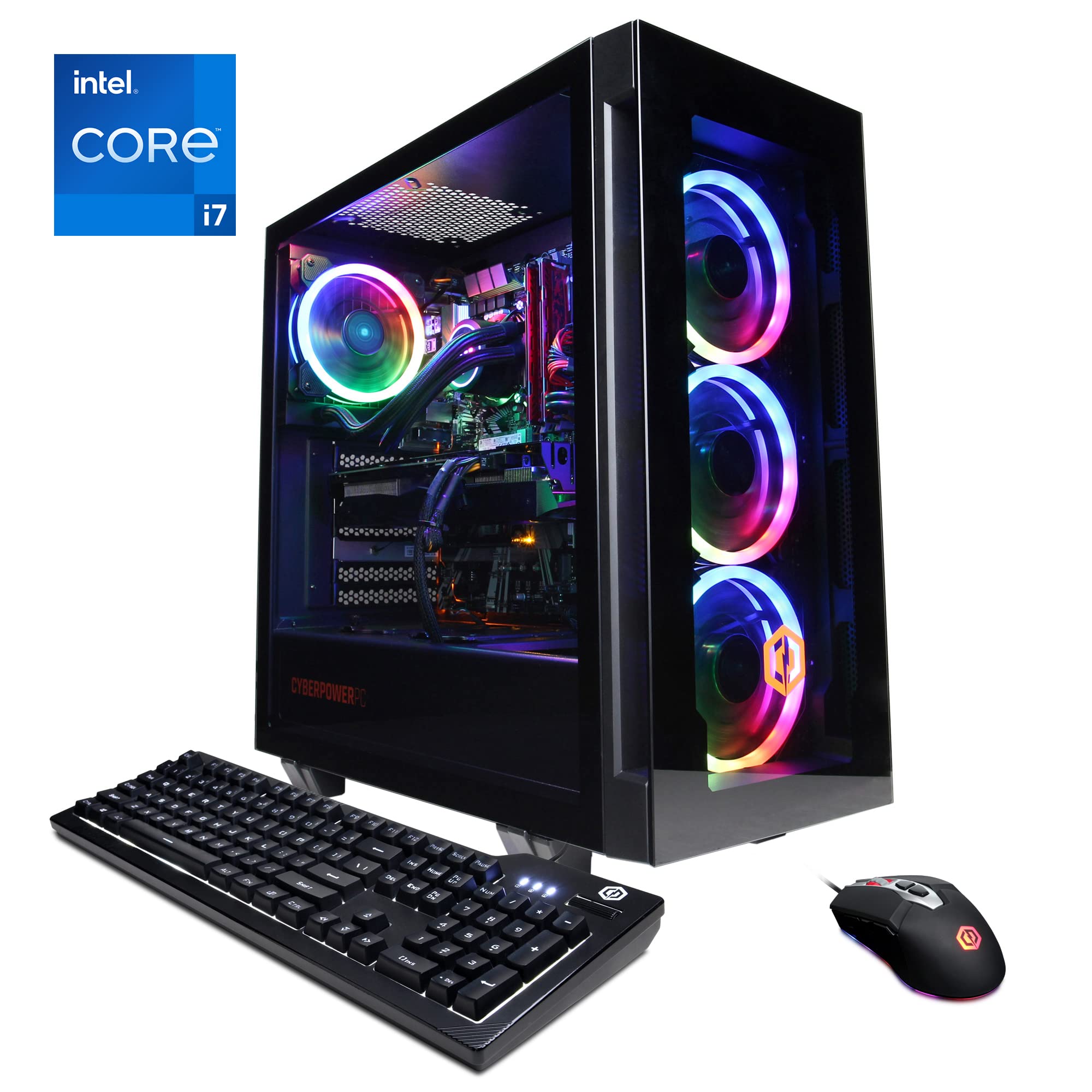 CYBERPOWERPC Gamer Xtreme VR Gaming PC, Intel Core i7-12700KF 3.6GHz, GeForce RTX 3060 12GB, 16GB DDR4, 500GB NVMe PCIe SSD, 2TB HDD, WiFi & Win 11 Home (GXiVR8400A9), Black