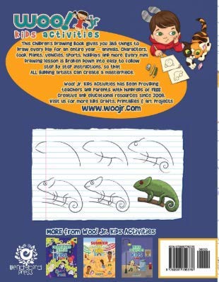 The Drawing Book for Kids: 365 Daily Things to Draw, Step by Step (Woo! Jr. Kids Activities Books) [Spiral-bound]