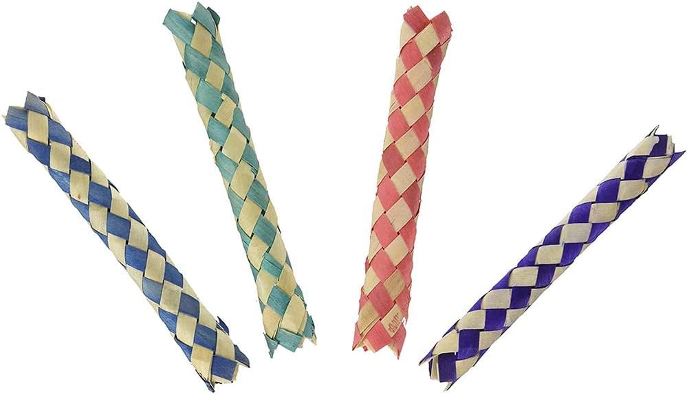The Dreidel Company Classic Finger Traps, Chinese Bamboo Toys, Assorted Colors, 5" Inches (12-Pack)