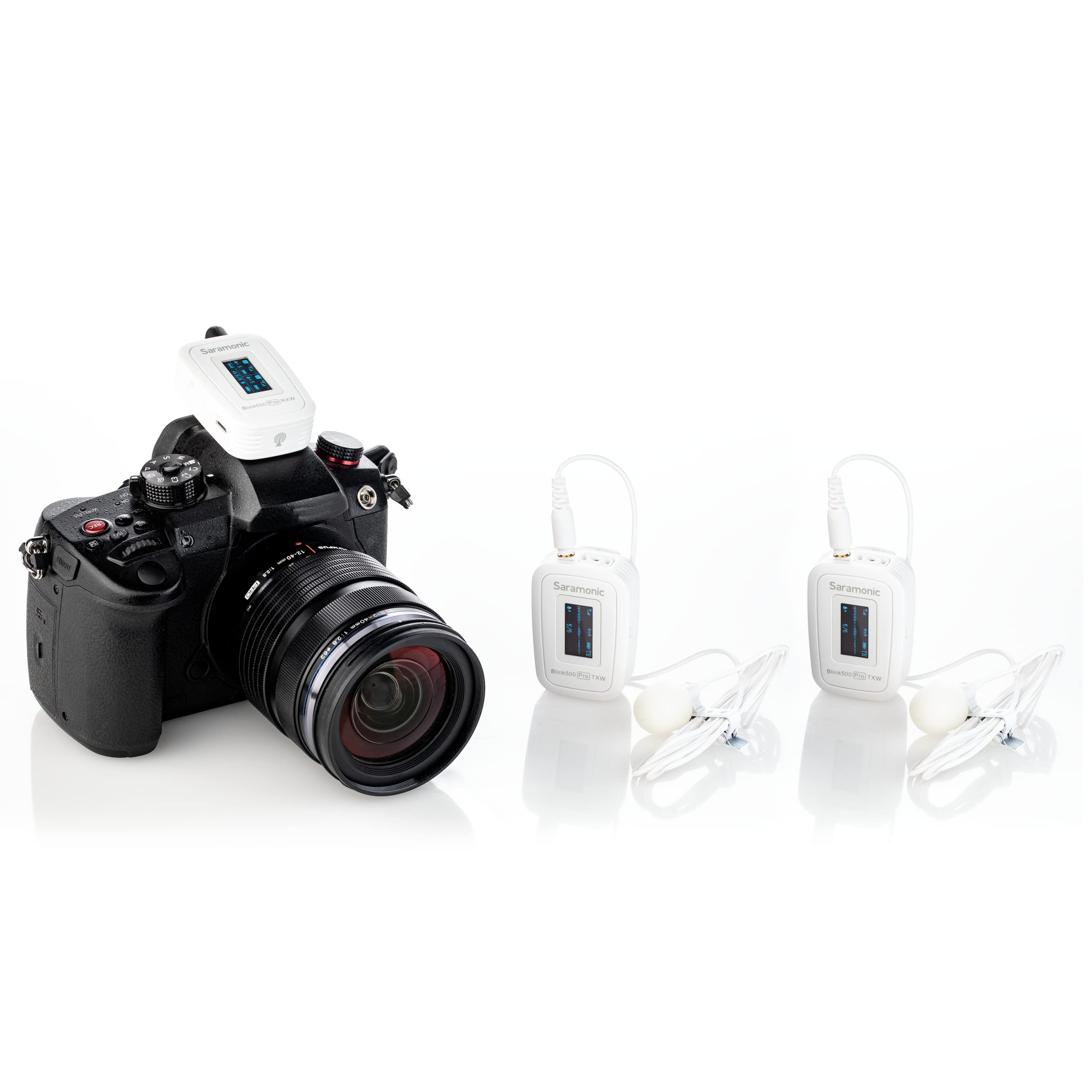 Saramonic Snow White Advanced 2.4 GHz 2-Person Wireless Clip-On Microphone System with Lavaliers for Cameras, Mobile Devices and More (Blink 500 Pro B2 Snow White) (BLINK500PROB2W)