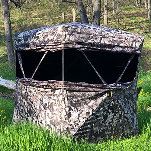 Muddy Outdoors Infinity Camo Shadow Mesh Windows Black Backed Water Resistant Heavy-Duty 600 Denier Fabric Ground Blind, 2-Person