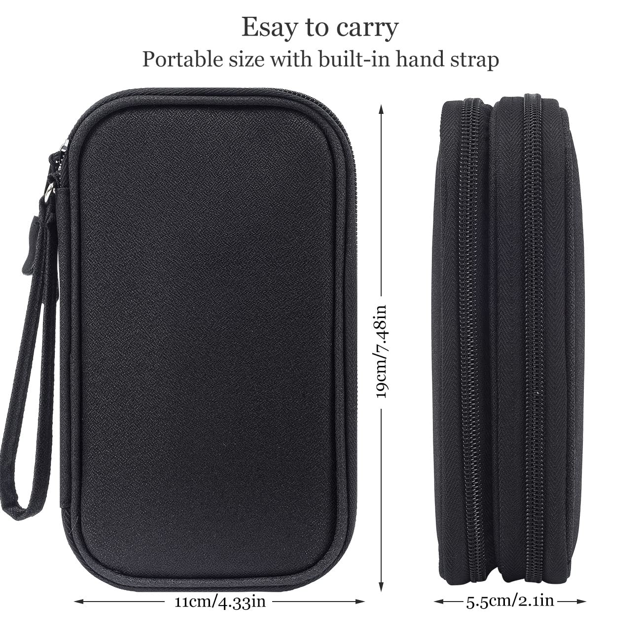 CAOODKDK Electronics Accessories Organizer Pouch Bag, Travel Universal Organizer for Cable, Charger, Phone, SD Card, Business Travel Gadget Bag