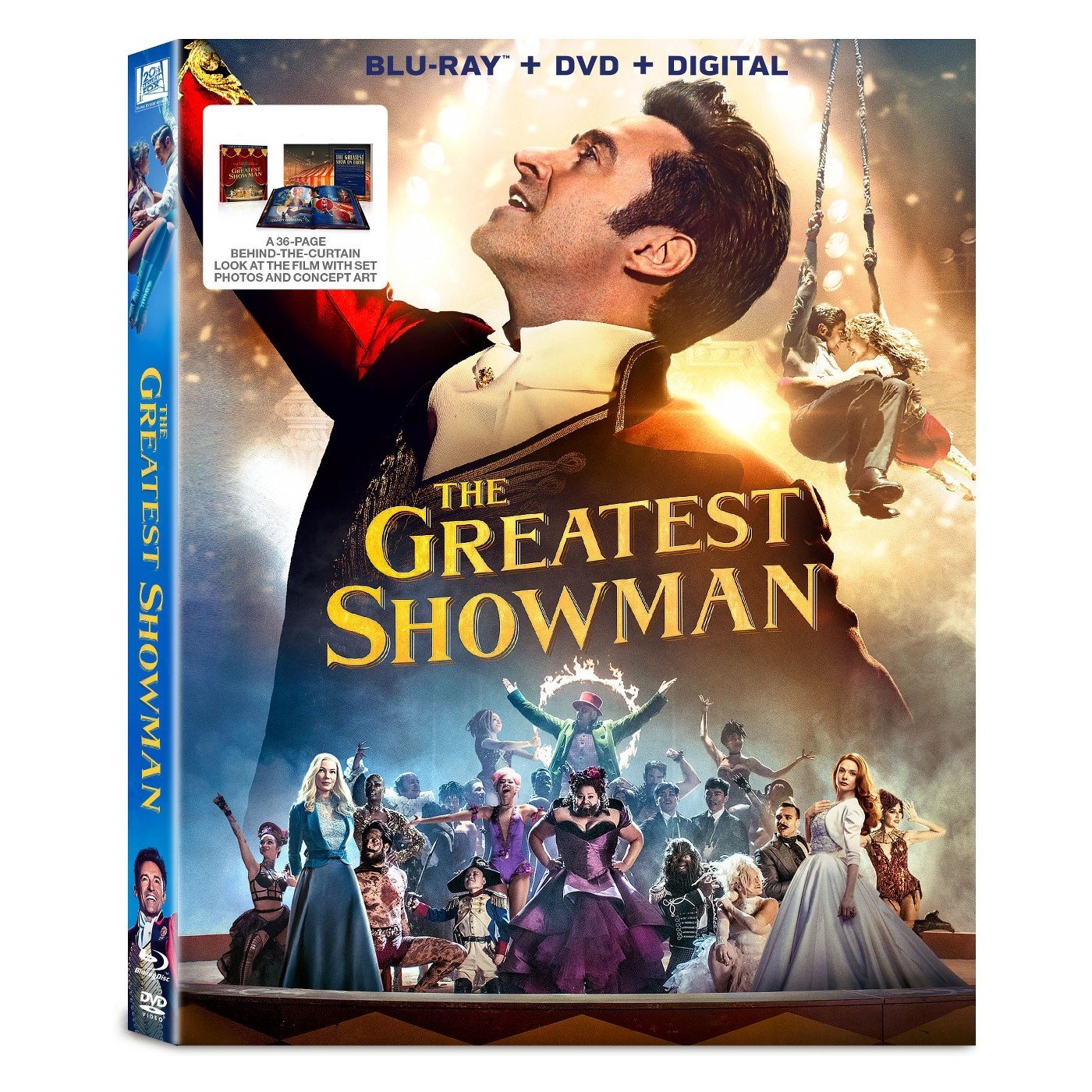 The Greatest Showman (Blu-ray + DVD + Digital) with Exclusive 36-page Book: Behind-The-Curtain, Concept Art and Set Photos