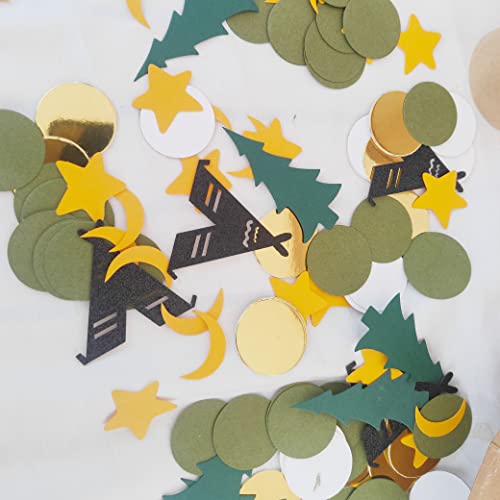 Happy Camping Confetti - Camping Explorer Party Decoration, Woodland Birthday Confetti, Little Explorer Confetti, One Happy Camper Birthday Photo Booth Props