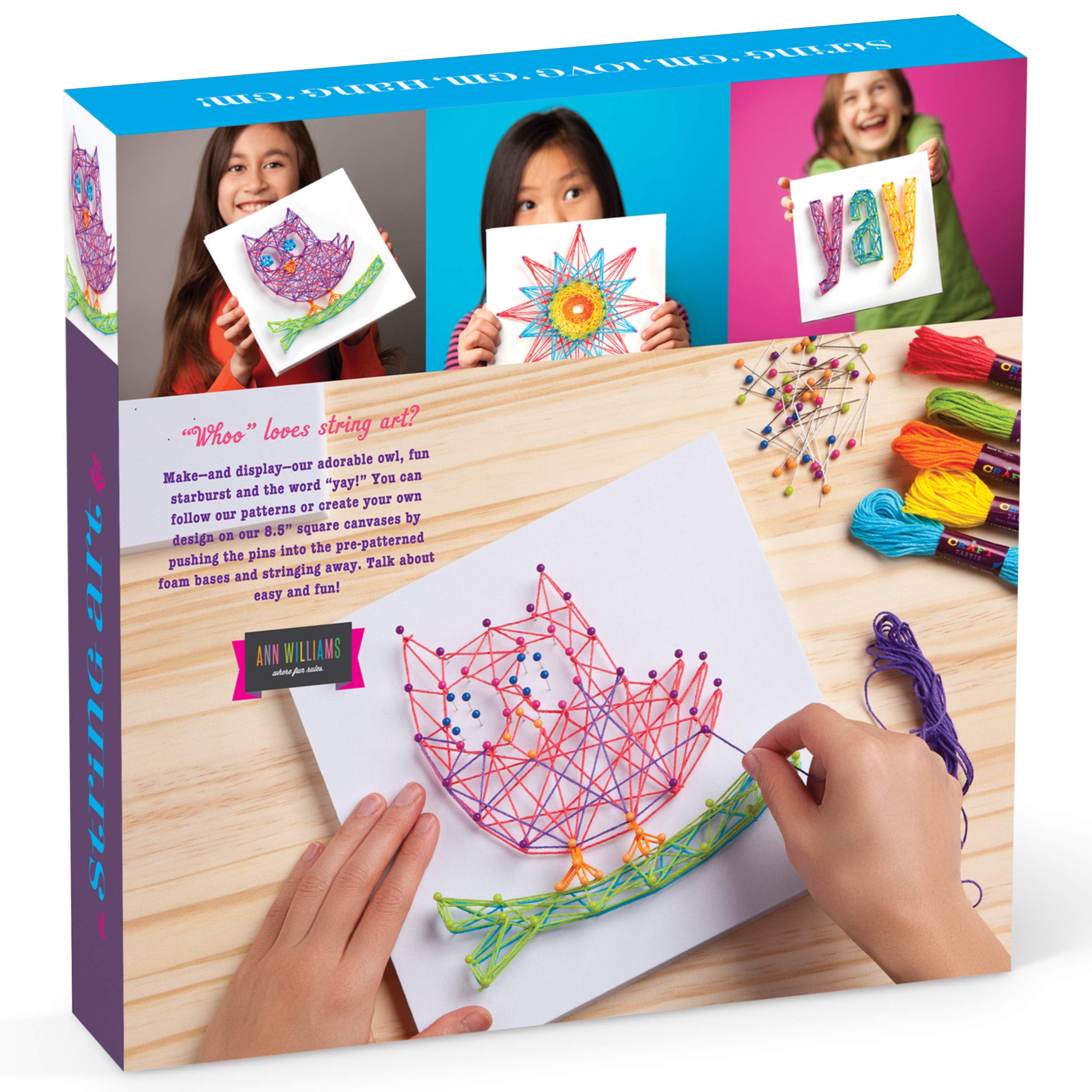 Craft-tastic DIY String Art β Craft Kit for Kids β Everything Included for 3 Fun Arts & Crafts Projects β Owl Series, Large