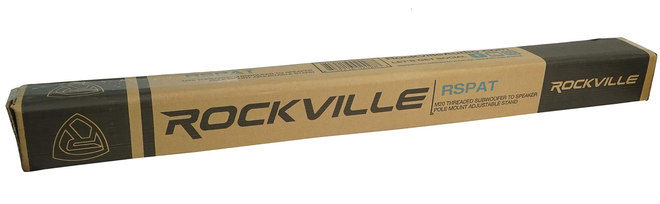 Rockville RSPAT M20 Threaded Subwoofer to Speaker Pole Mount Adjustable Stand
