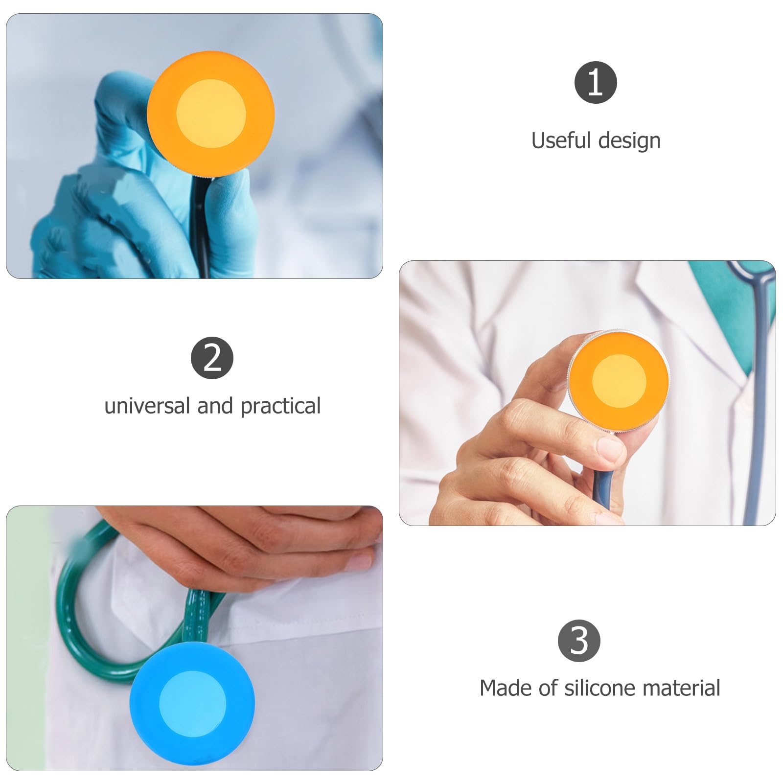 Healvian 16Pcs Covers,Portable Silicone Cover,Silicone Spare Parts, Diaphragm Covers for Doctor, Replacement Parts, Silicone Cover