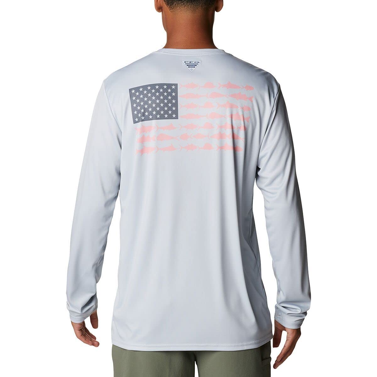 Columbia Men's Big & Tall Terminal Tackle PFG Fish Flag LS, Cool Grey/City Grey, 4X Big Tall