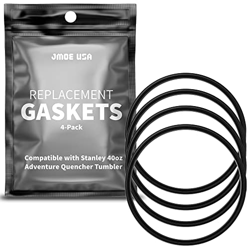 Jmoe USA Lid Gaskets Seals For Stanley 30oz and 40oz Adventure Quencher H2.0 Flowstate Tumblers | 4-Pack | Sealable Bag | Prevent Leaks, Stay Hygenic, BPA-Free Silicone, Food Grade, and Dye Free