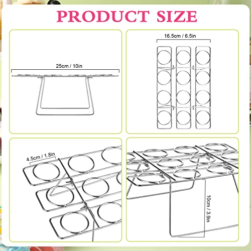 Sawysine Cupcake Cones Baking Rack 2 Pcs Stainless Steel Ice Cream Cone Cupcakes Holder 12 Cavity Stand Display Racks Stands for Home Kitchen Cooking, Silver
