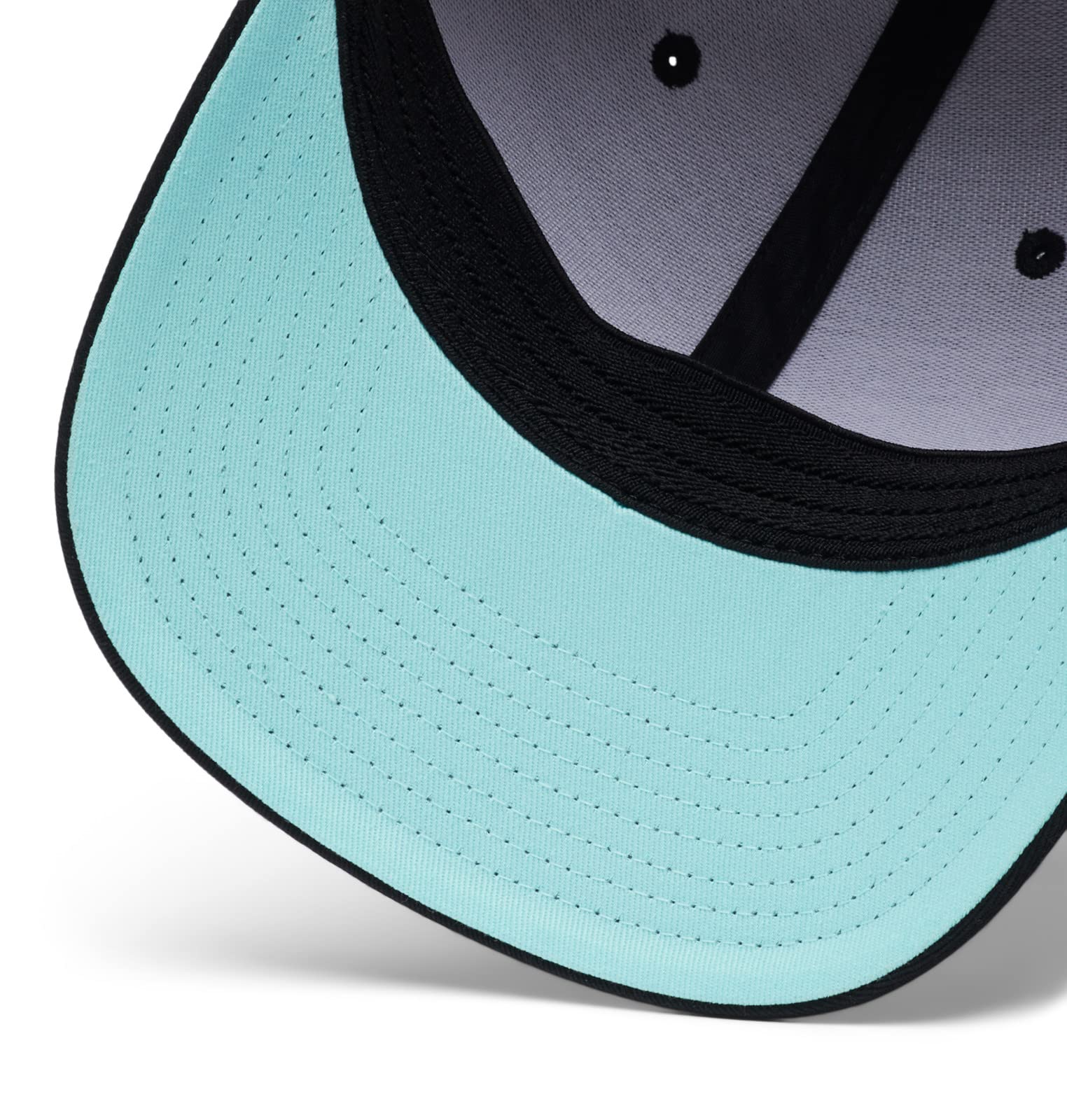Columbia Unisex PFG Logo Mesh Ball Cap - Mid, Black/Gulf Stream, Small/Medium