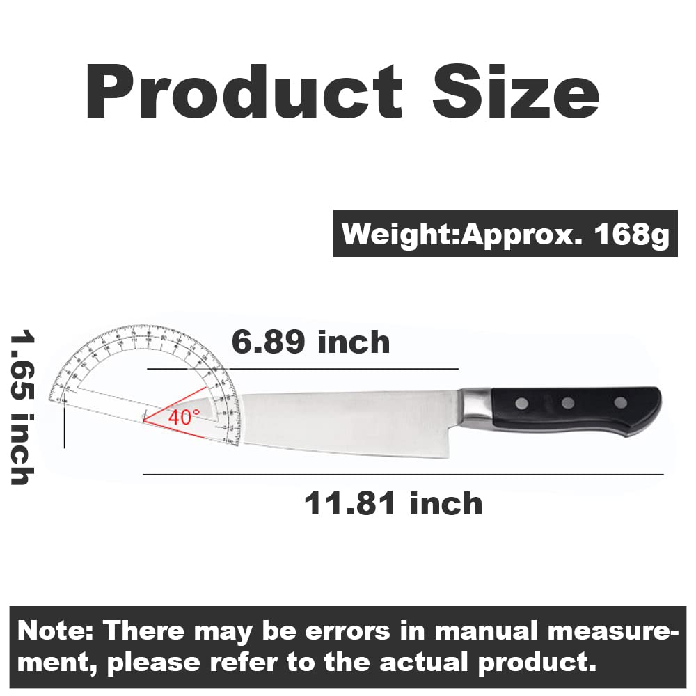 Hendiy Chef Knife,Professional 8-inch Kitchen Knife with Ergonomic Handle for Family & Restaurant,Ultra Sharp Stainless Steel Multi-Purpose Meat Knife,Fruit knife with Gift Box(Black)