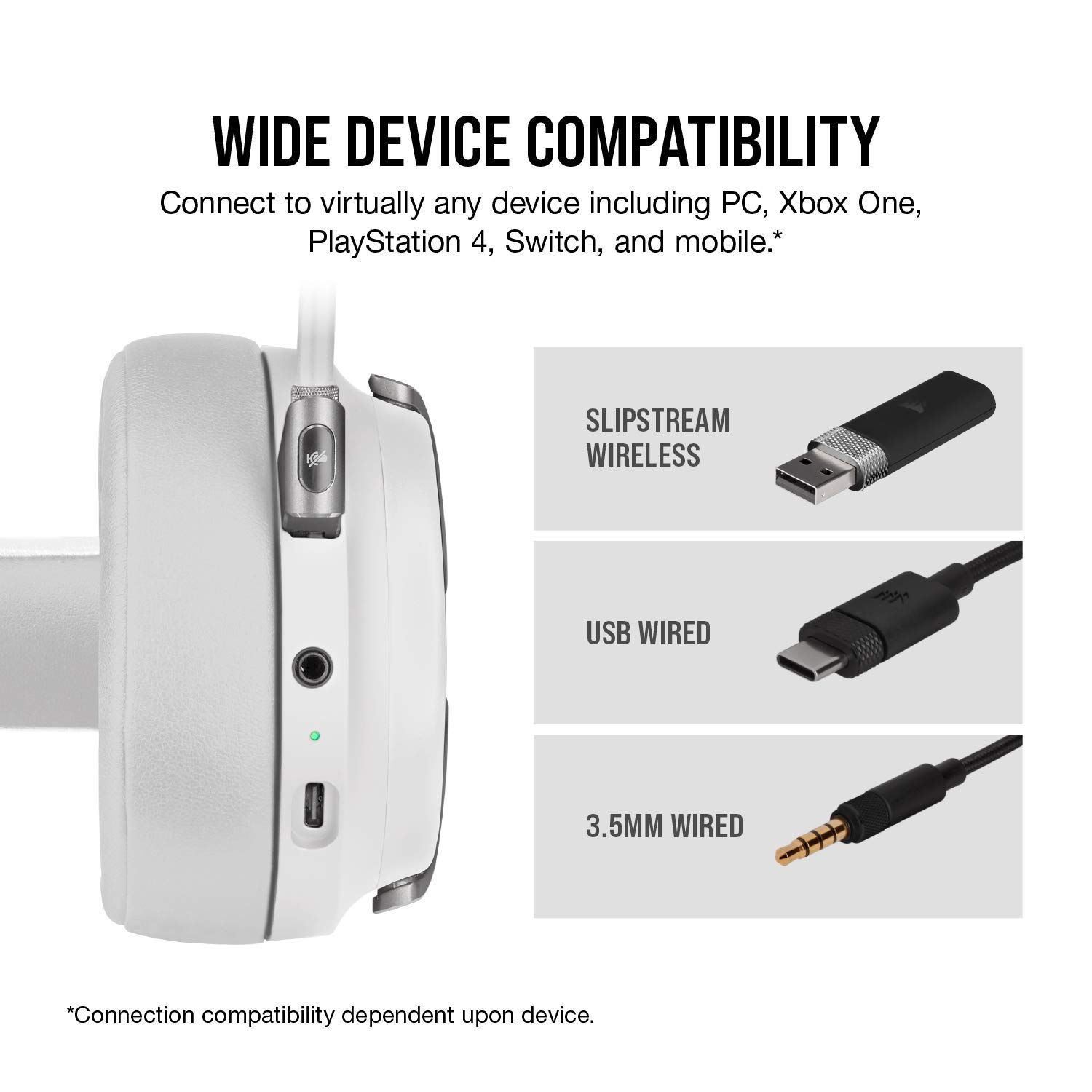 CORSAIR Virtuoso RGB Wireless High-Fidelity Gaming Headset, White, CA-9011186-NA (Renewed)