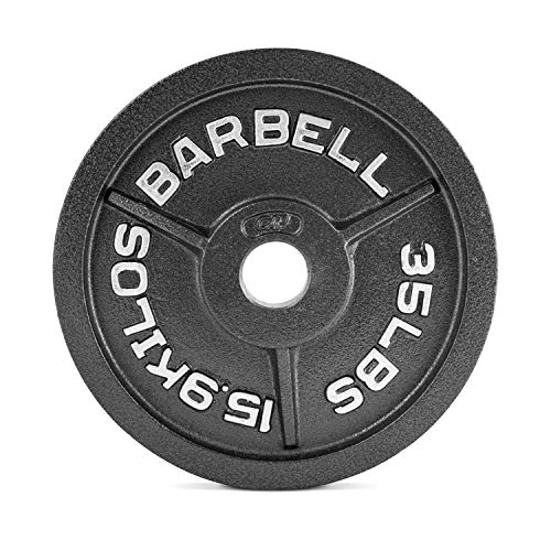 CAP Barbell Olympic 2-Inch Weight Plate, Black, Single, 5 Pound