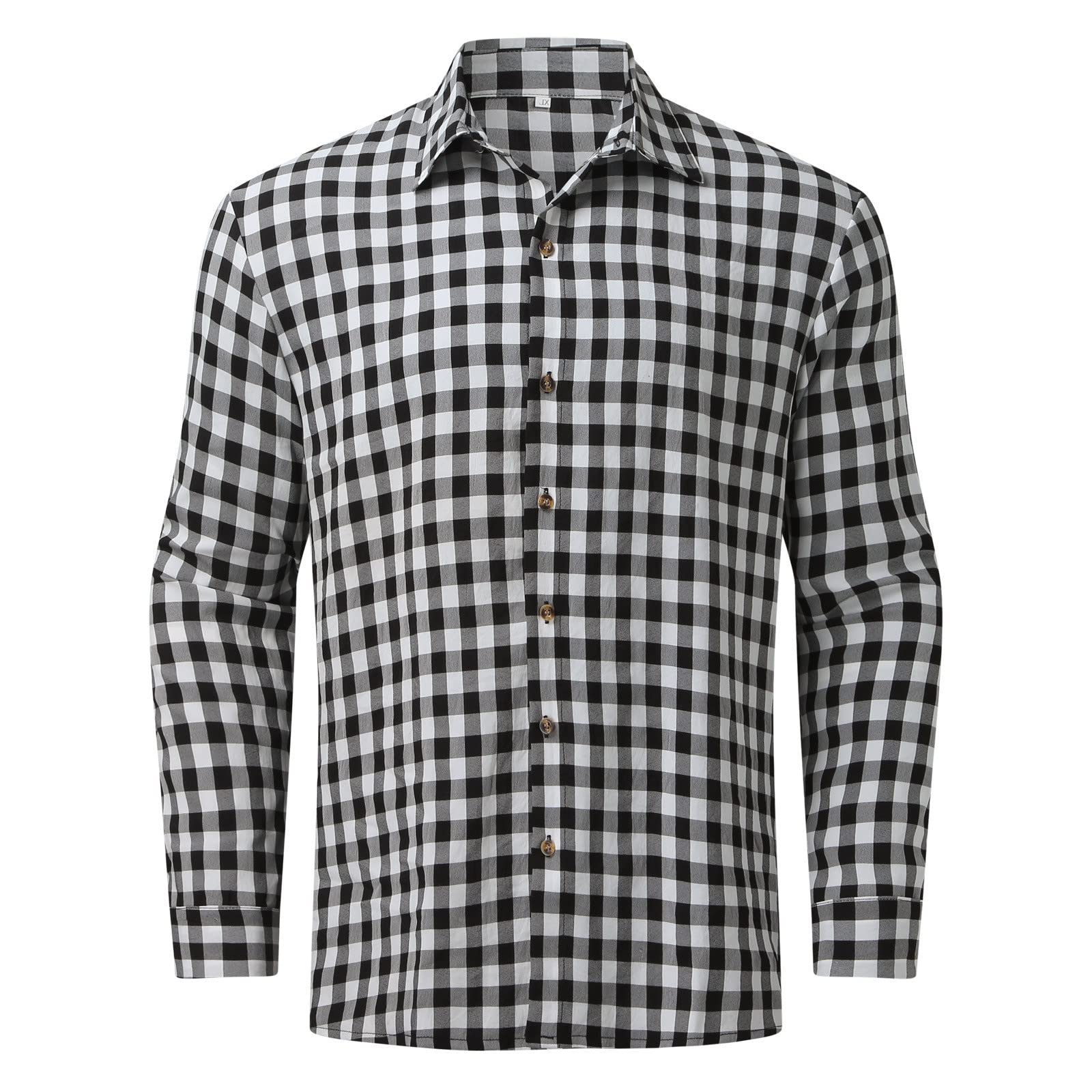 Button Up Shirt Men,Flannel Brushed Plaid Button Down Long Sleeve Coat Wool Plaid Shirt Coats Shirt Autumn and Winter