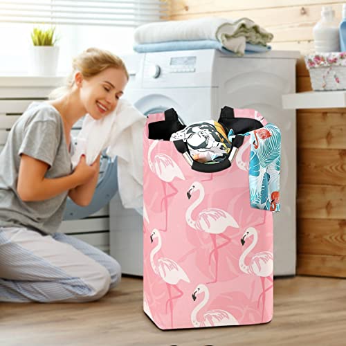xigua Flamingo Laundry Hamper with Handle Collapsible Laundry Basket Freestanding Clothes Hamper Storage Basket for Toys Clothes Organizer