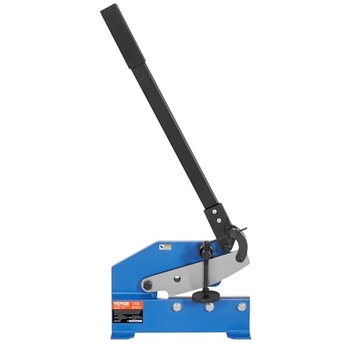 VEVOR Hand Plate Shear 8", Manual Metal Cutter Cutting Thickness1/4 Inch Thick Max, Metal Steel Frame Snip Machine Benchtop 7/16 Inch Rod, for Shear Carbon Steel Plates and Bars , Blue