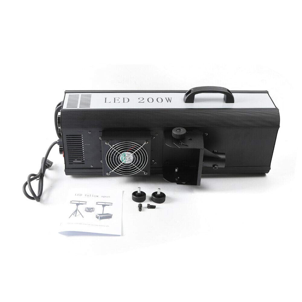 CNCEST Stage Spotlight 200W LED Follow Spotlight with Stand Party DJ Disco Light Beam Spotlight Lamp Manual Control Stage Led Light Follow Spot Beam Light for Party Disco Wedding Birthdays Party Show