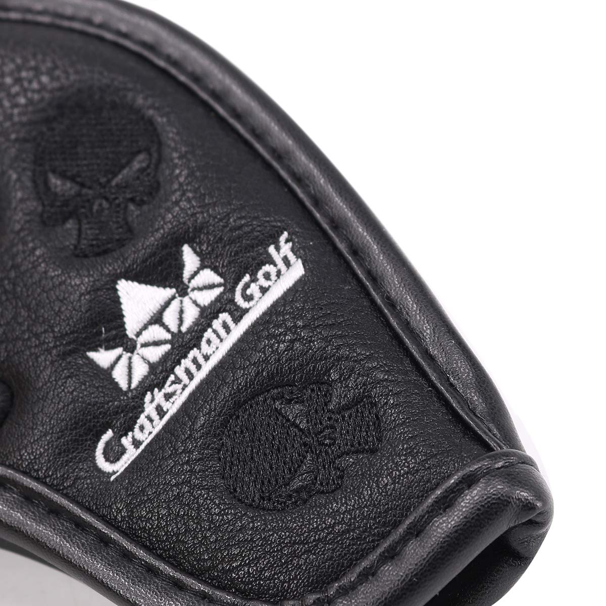 Craftsman Golf 9pcs/Set (5,6,7,8,9,A,S,P,X) Skull Logo with No. Black Iron Club Headcover Set (Red)