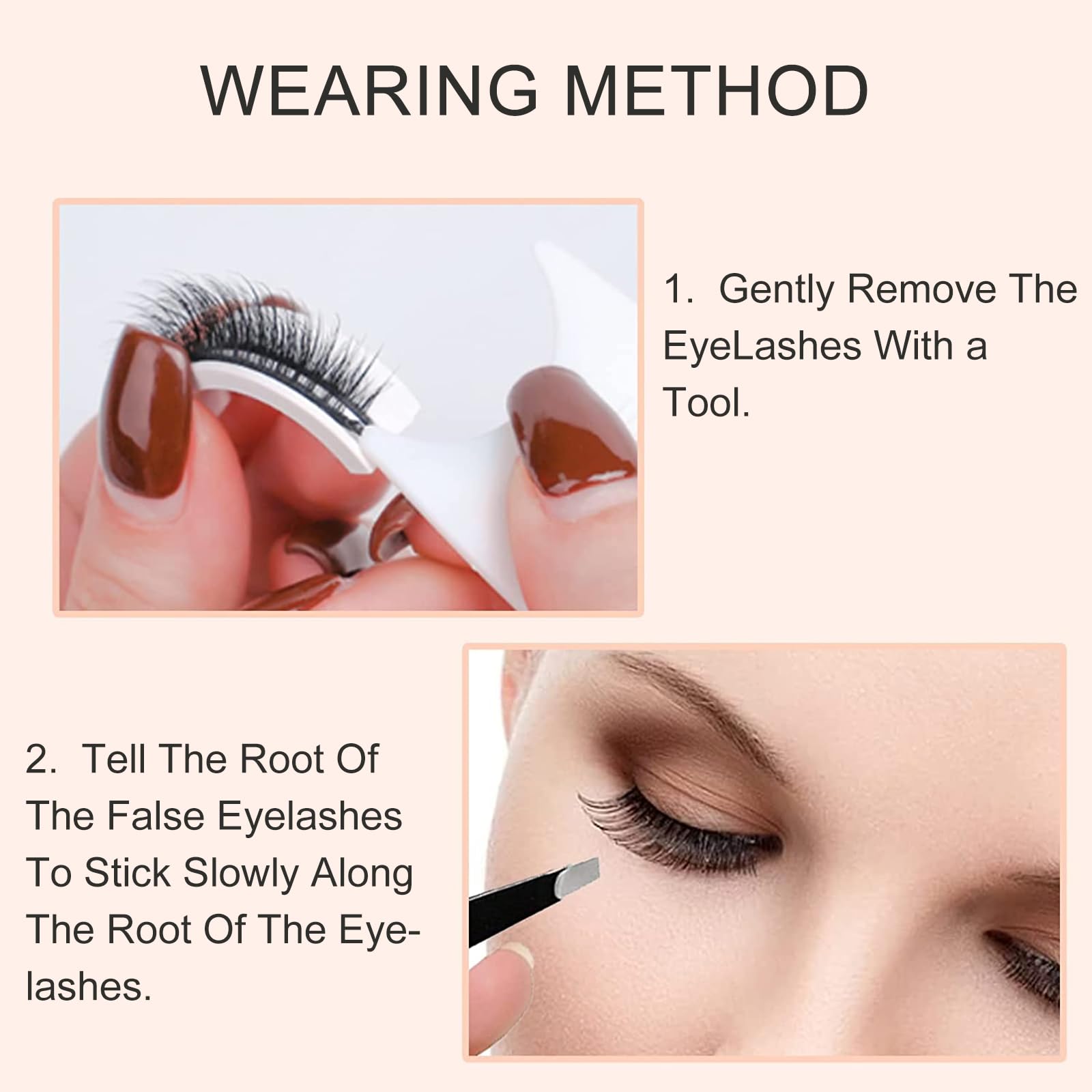 CLTJMM Self Adhesive Eyelashes, Reusable Adhesive Eyelashes, Self Adhesive Eyelashes Reusable Self Sticking, Natural Lashes False Eyelashes Natural Look, No Glue Eyelashes Easy to Wear (2 Pairs)