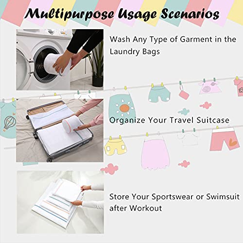 Yang Yao 3pcs 12x16in Durable Honeycomb Mesh Laundry Bags, Reusable Mesh Laundry Bags for Delicates,Small Mesh Laundry Bags with Zipper, Washing Bags for Laundry