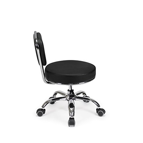 MAYAKOBA Dayton Garage Rolling Seat (Black) Pneumatic, Short Stool with Adjustable Height 13"-15", Perfect for Garage Mechanic, Home Gardening, Factory Technician Task, School and Lab