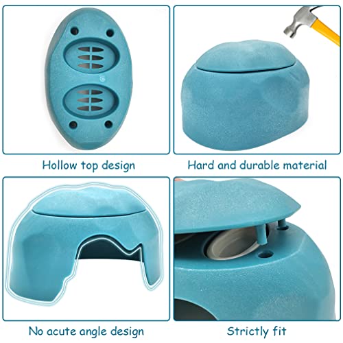 Hamiledyi Reptile Hide Box Leopard Gecko Hideout Cave with Sink Humidifier Lizards Hideaway Hut Flexible Leaves Pet Habitat Decor for Snakes Leopard Spiders Turtles Amphibians