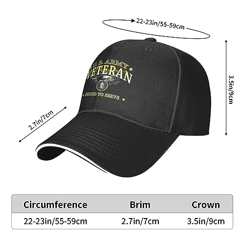 JOocla U.S. Army Veteran - Proud to Serve Baseball Cap Sports Beach Back Buckle Brim Adjustable Hat