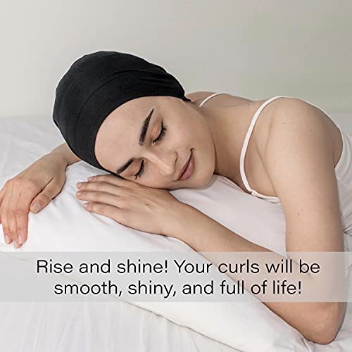 CAPLORD Silk Satin Bonnet Hair Cover Sleep Cap for Sleeping Beanie Hat Adjustable Stay On Headwear Lined Natural Nurse Cap for Black Women Curly Hair Overnight Protection Recommended