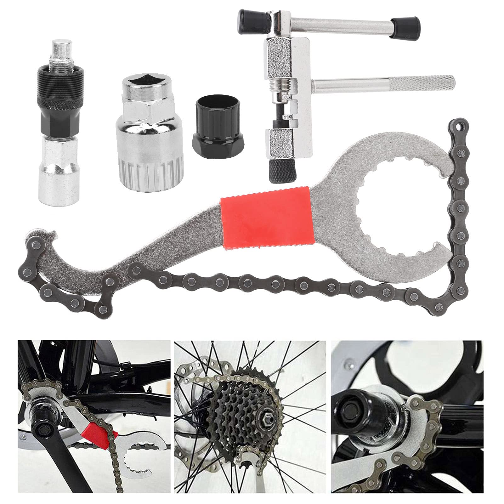 Deryang Puller Bicycle Repair Tools, Self Bike Crank Puller Stainless Steel Easy Operation for Mountain Bike for Road Bike