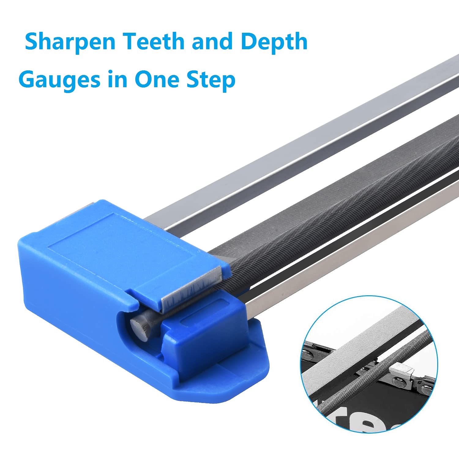 Codirom 2 in 1 Chainsaw Sharpener 2 in 1 Easy File Sharpener 3/16" 13/64" 7/35" Round Files (for 3/8" .325" .404" Chainsaw Chain)
