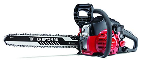 CRAFTSMAN S185 42cc 2-Cycle 18-Inch Lightweight Gas Powered Chainsaw and Automatic Chain Oiler, Liberty Red