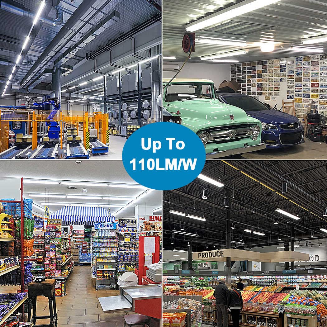 CNSUNWAY LIGHTING T8 LED Bulbs 4 Foot, 22W 2400LM High Brightness, 5000K Daylight, T8 T10 T12 Fluorescent Light Bulbs Replacement, Ballast Bypass, Double-Ended Power, Clear Cover - 4 Pack