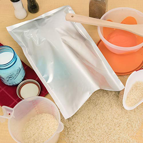 Dry-Packs 100pcs Mylar Bags for Food Storage, 4.75 Mil 10"x16" (100pcs) Resealable and Heat Sealable for Long Term Food Storage