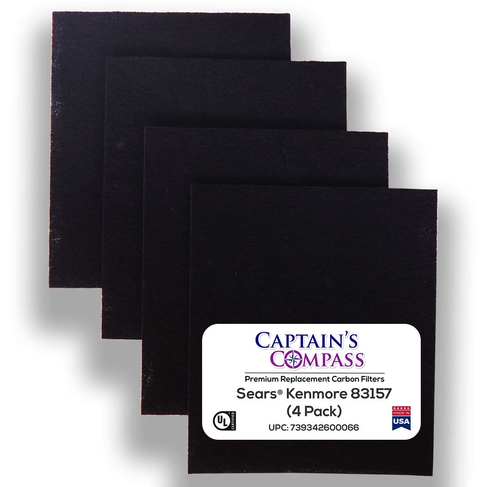 Captain's Compass - Premium Carbon Pre-Filters for Sears Kenmore 83157 Pre-Filter Replacement, 4 Pack