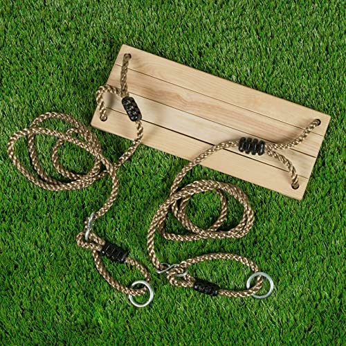 Kids Hanging Swing Outdoor Play Wooden Tree Swing with Ropes Toddlers