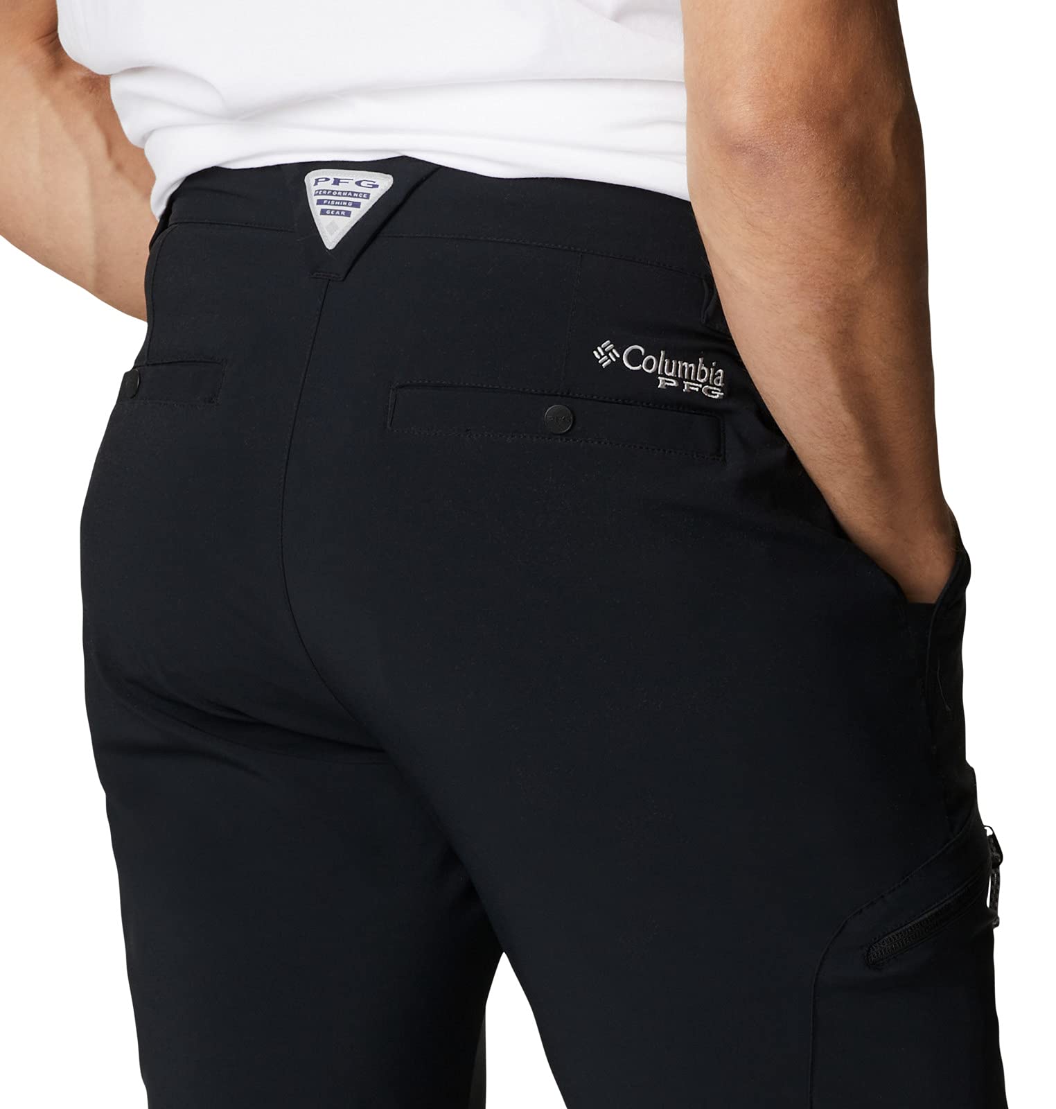 Columbia PFG Men’s Terminal Tackle Fishing Pants, Stain Resistant, Sun Protection, Black, 38