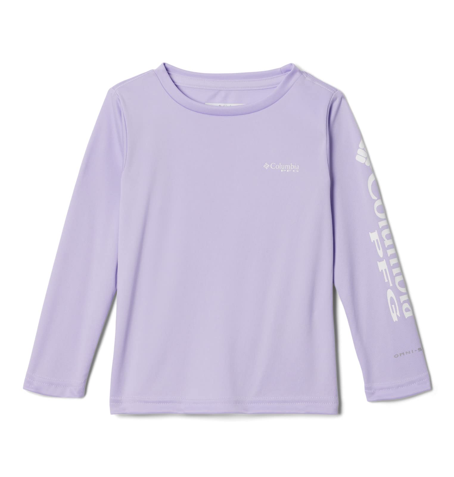 Columbia Youth Girls Tidal Tee Long Sleeve, Soft Violet/White Logo, X-Small
