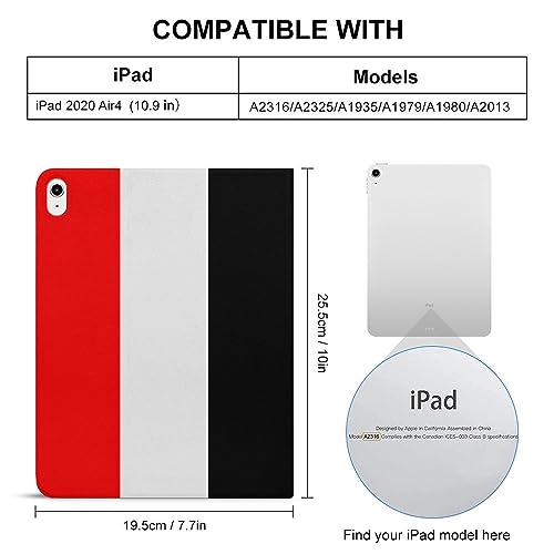 Yemen Flag Fashion Case for IPAD 2020 AIR 4 (10.9in), Pen Slot Protective Cover for IPAD 2020 AIR 4 (10.9in), Convenient Magnetic Stand
