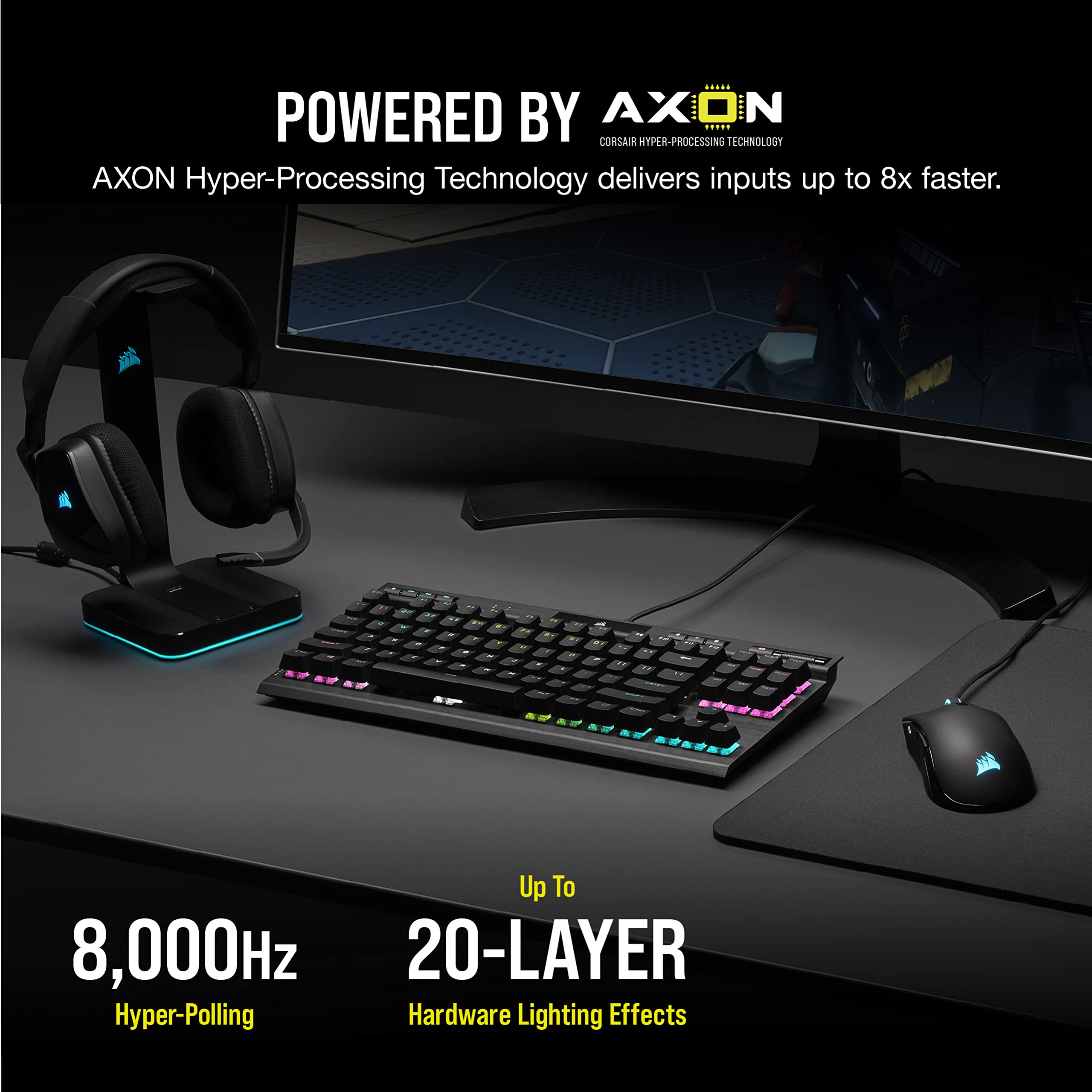 Corsair K70 RGB TKL CHAMPION SERIES Mechanical Gaming Keyboard — CHERRY MX Blue