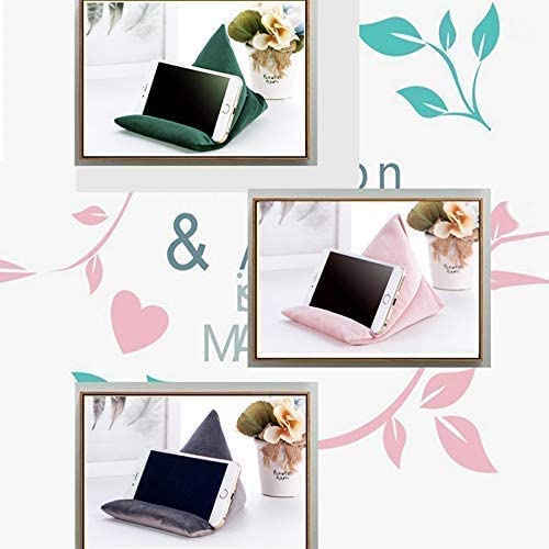 Mobile Phone Pillow Stand, Fabric Phone Stands Soft Cushion Holder Phone Sofa Pillow Cushion (Green)
