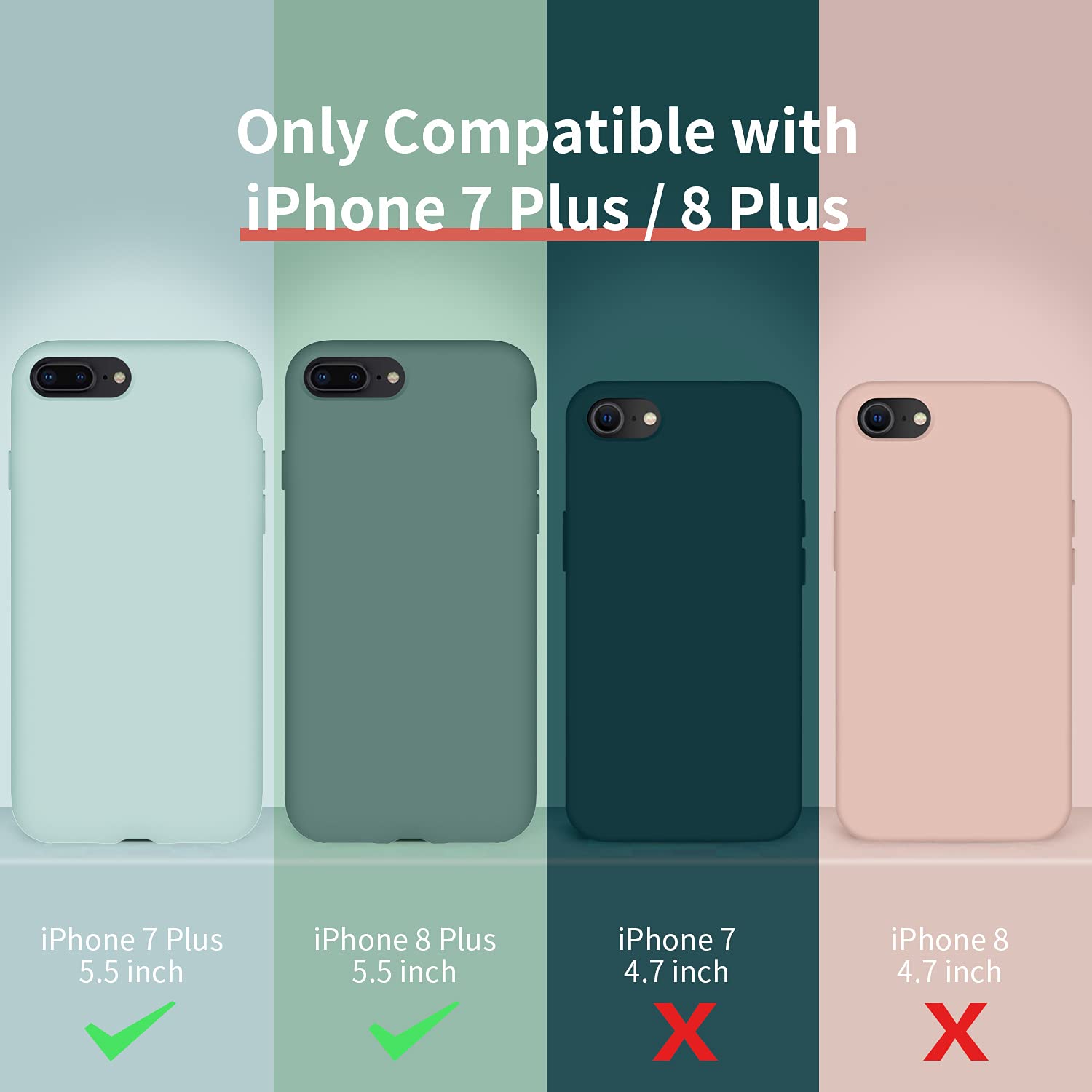 Cordking Designed for iPhone 8 Plus Case, Designed for iPhone 7 Plus Case, Silicone Ultra Slim Shockproof Phone Case with [Soft Anti-Scratch Microfiber Lining], 5.5 inch, Sky Blue