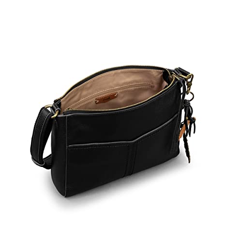 The Sak unisex adult Women's Alameda Leather Crossbody Handbag, Black, One Size US