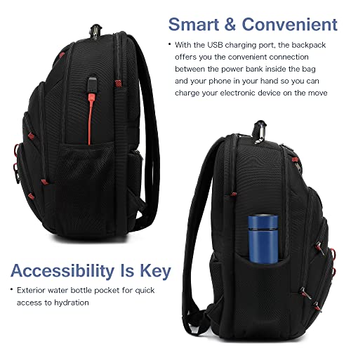 Laptop Backpack for Men, College Bookbag Backpack for Men,Black,15.6-Inch